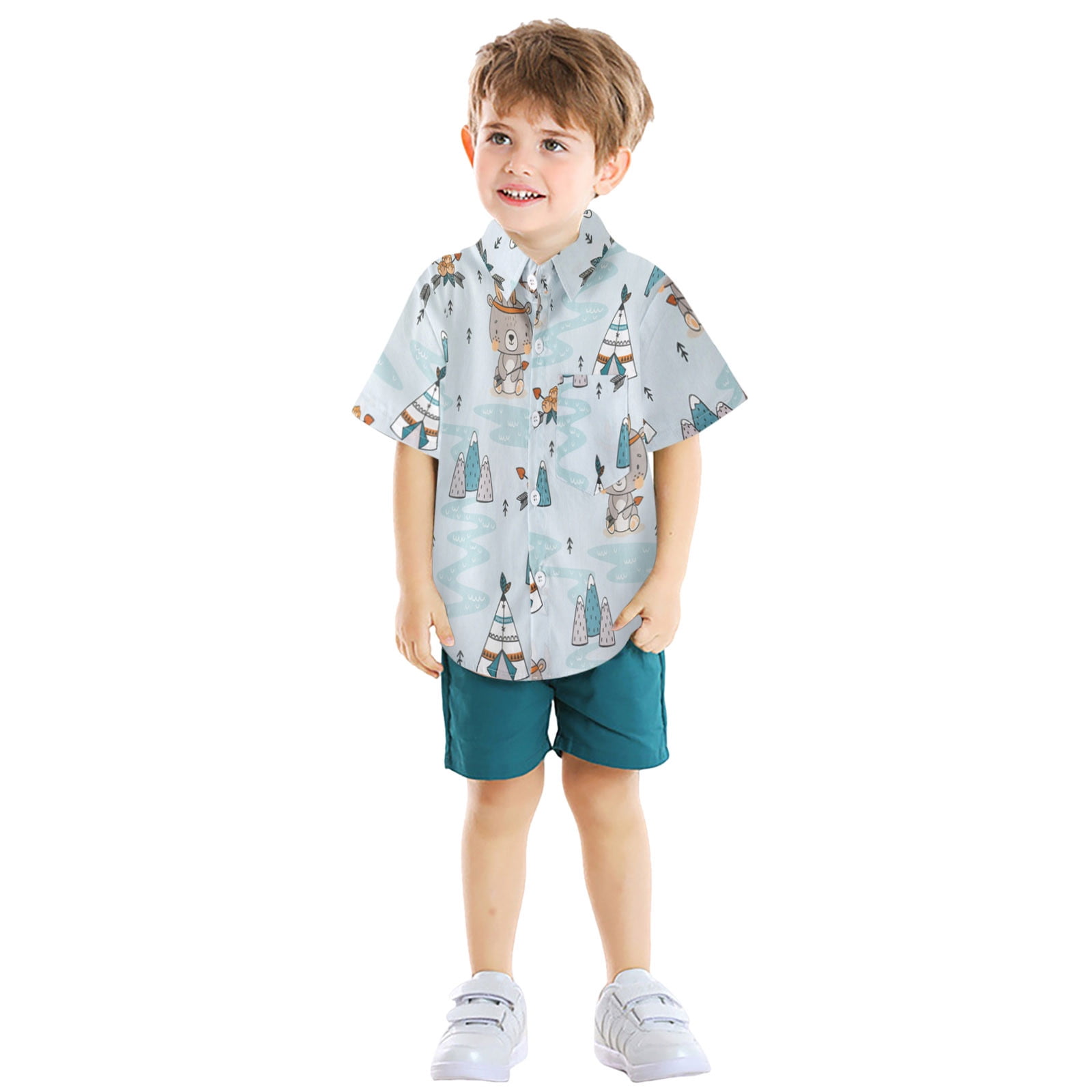 Boy Tops Size 7-8 Button Down Short Sleeve T Shirt Top Fashion Cute ...