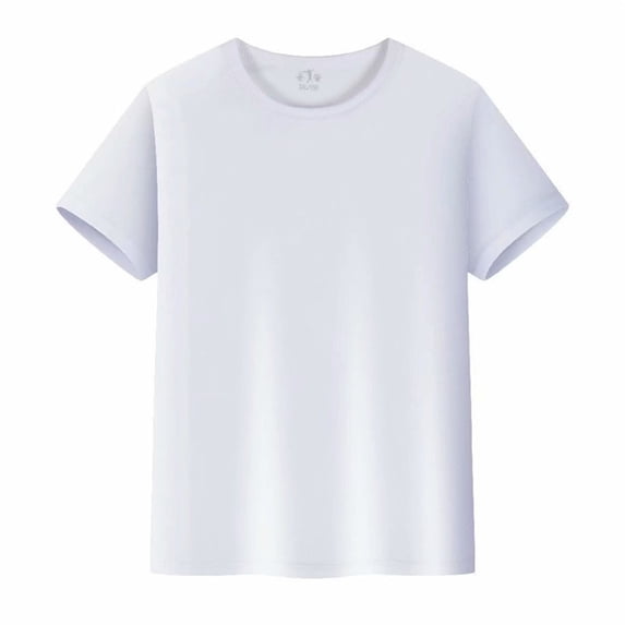 Boy Tops Size 8 Round Neck Solid Color Back To School Short Sleeve T ...