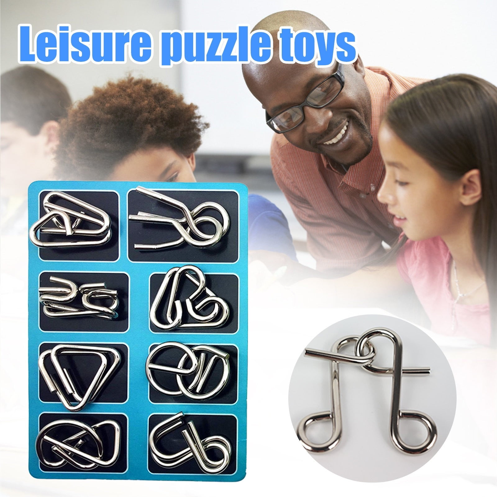 Boy Toys Age 8-10 Years Old on Clearance 8 Pcs Metal Wire Puzzle Toy ...