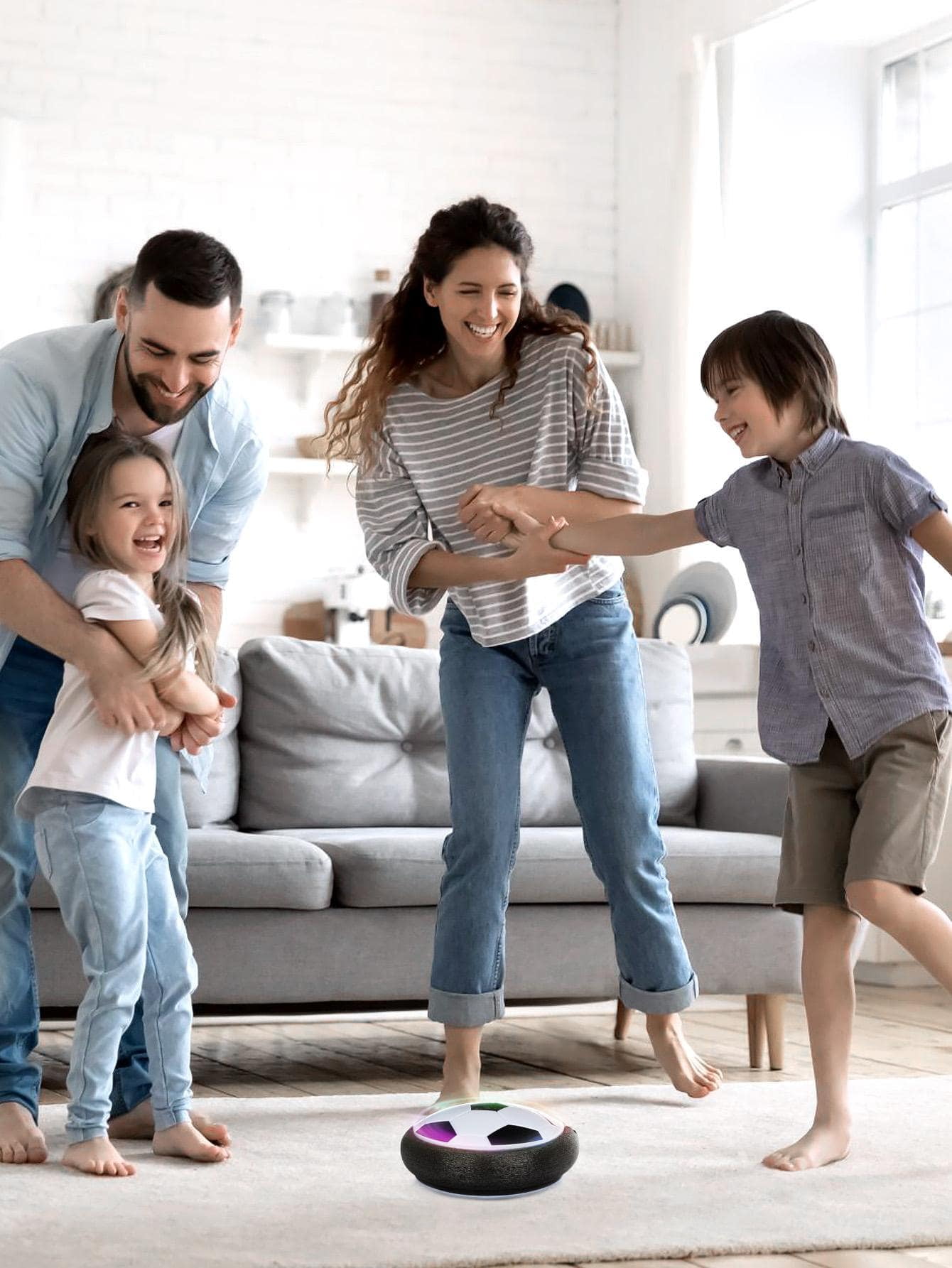 Boy Toys Hover Soccer Ball with 2 Goals, Indoor Soccer Gifts for Boys, LED Hover Ball with Foam ...