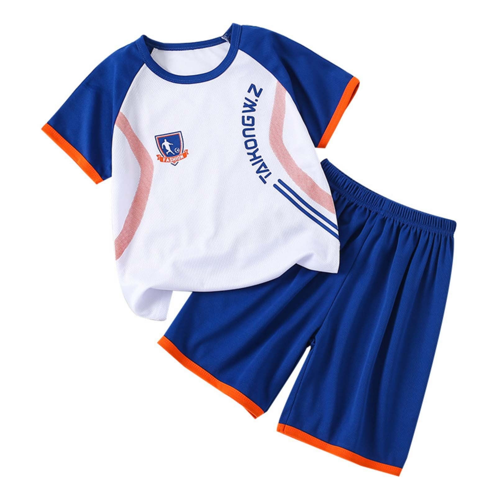 Boy Tracksuit Size 8-10 Summer Short Sleeve Letter Tee Shirt and Track ...