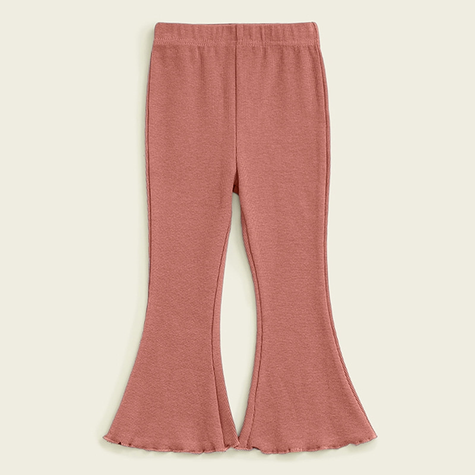 Boy Uniform Pants Kids Girls Ribbed Knit Flare Pants Ruffle Bell ...