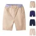 Boy Uniform Shorts Elastic Waist Flat Front Shorts with Pockets Back To ...