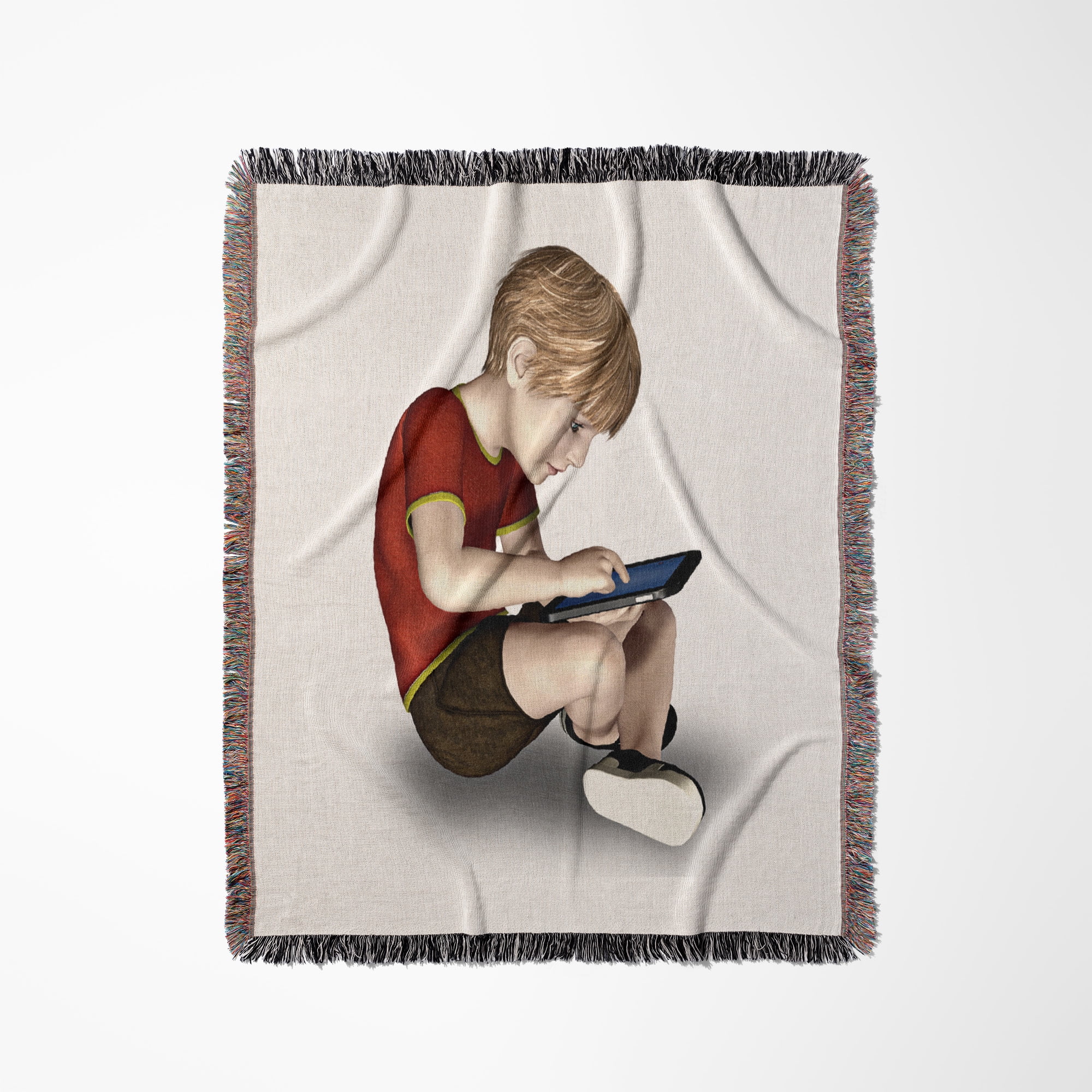 Boy Using A Tablet, Woven Blanket - Walmart.com