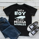 Boy Who Loves Beluga Whales Ocean Animal Wildlife Kids Graphic T Shirt ...
