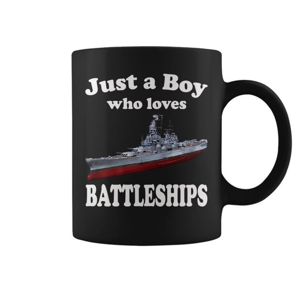Boy Who Loves Usa Battleship Uss Bb63 Big Mo Ww2 Ship Cof - Walmart.com