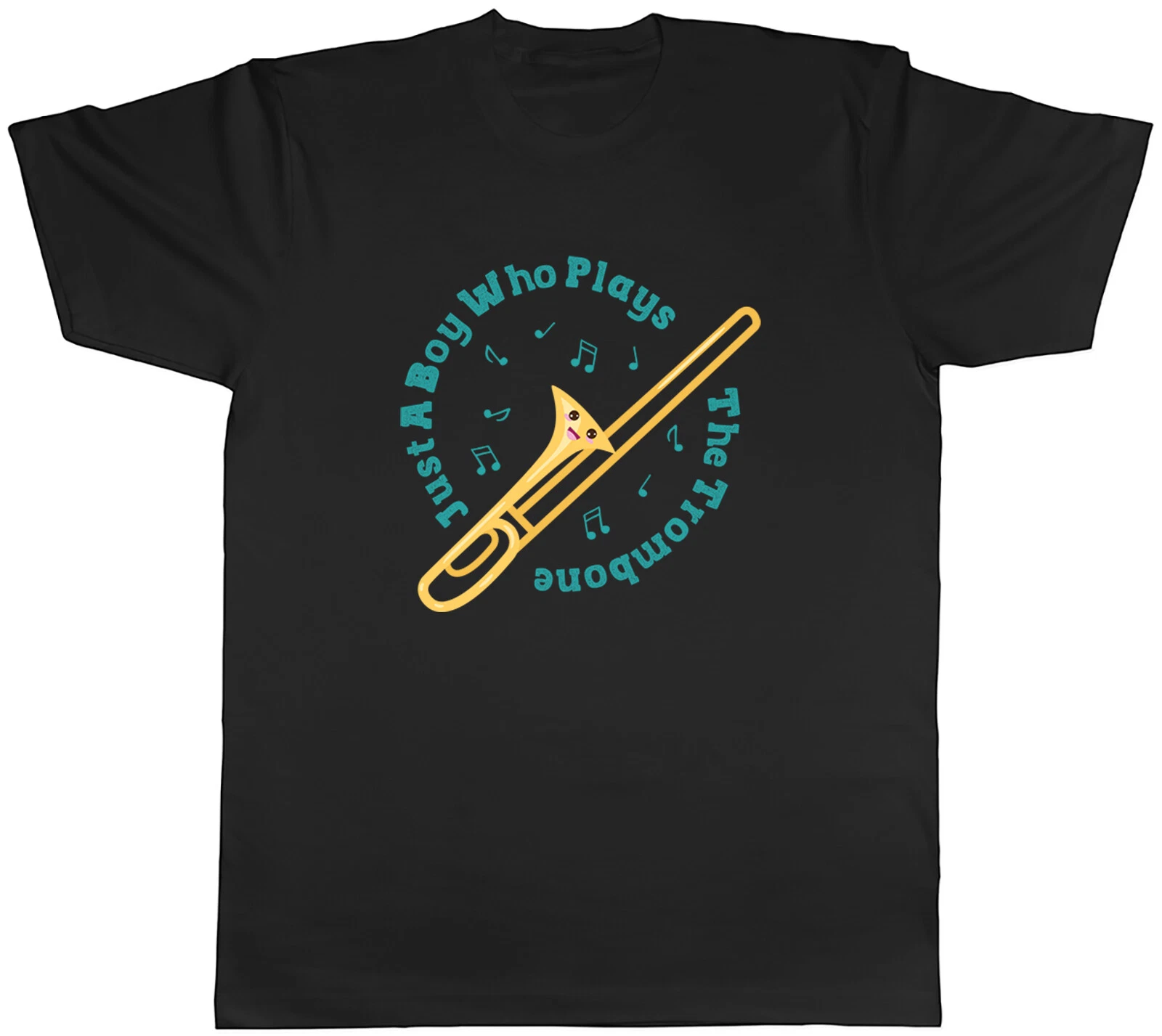 Boy Who Plays Trombone Brass Musician Instrument Graphic Unisex T-Shirt ...