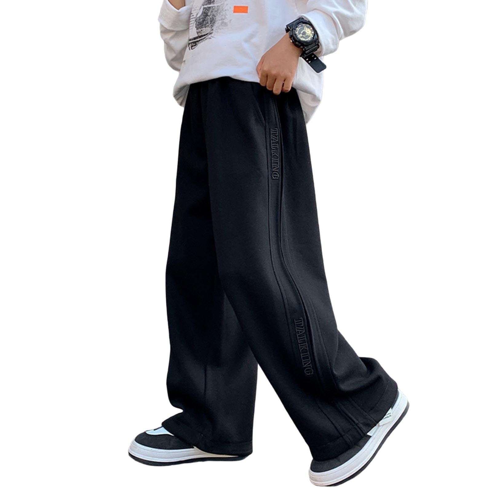 Boy Work Out Gym Casual Pants Sweatpants for Boys Loose Fit Warm Thick ...