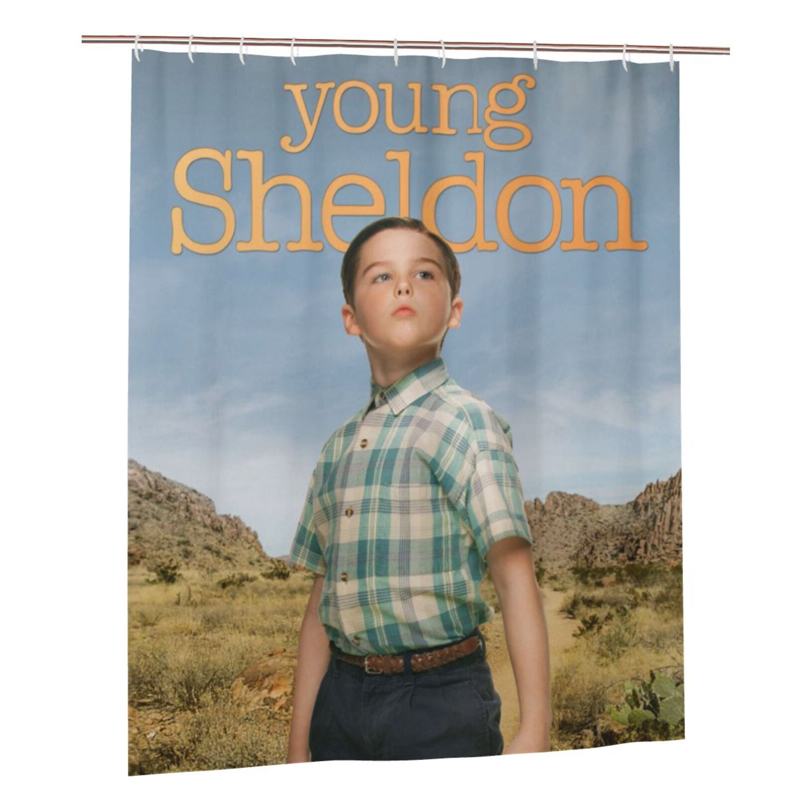 Boy Young Sheldon Shower Curtain With 12 Hooks Polyester Waterproof ...