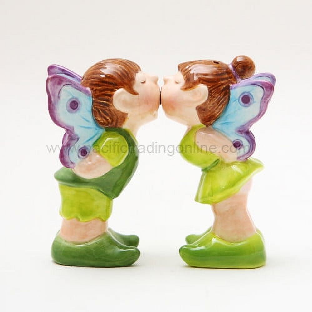Boy and Girl Fairy Couple Ceramic Magnetic Salt and Pepper Shaker Set ...