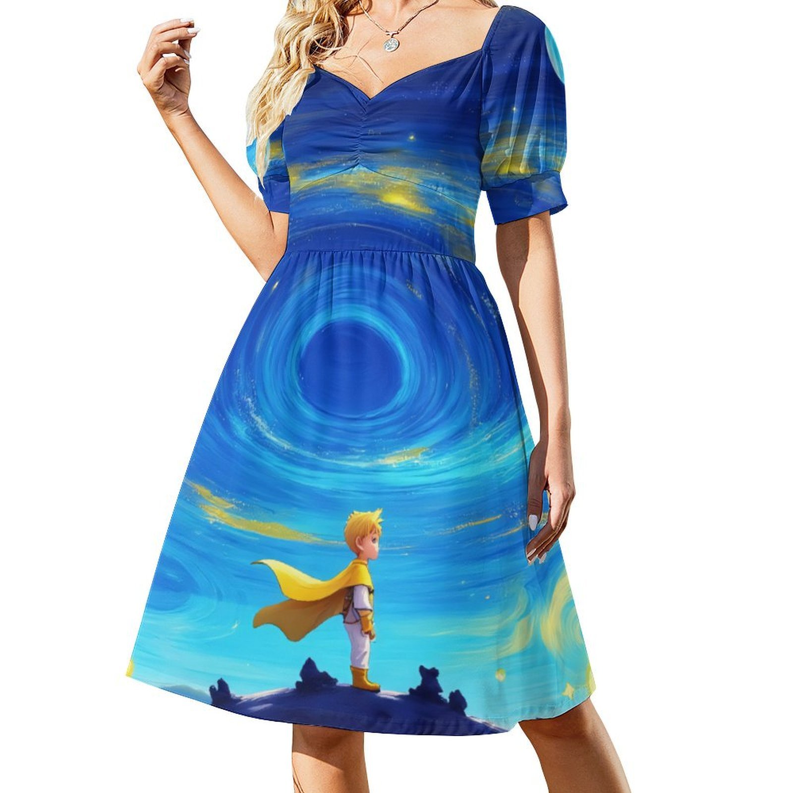Boy in Space with Planets Summer Women's Dress 2025 Elegant Dresses ...