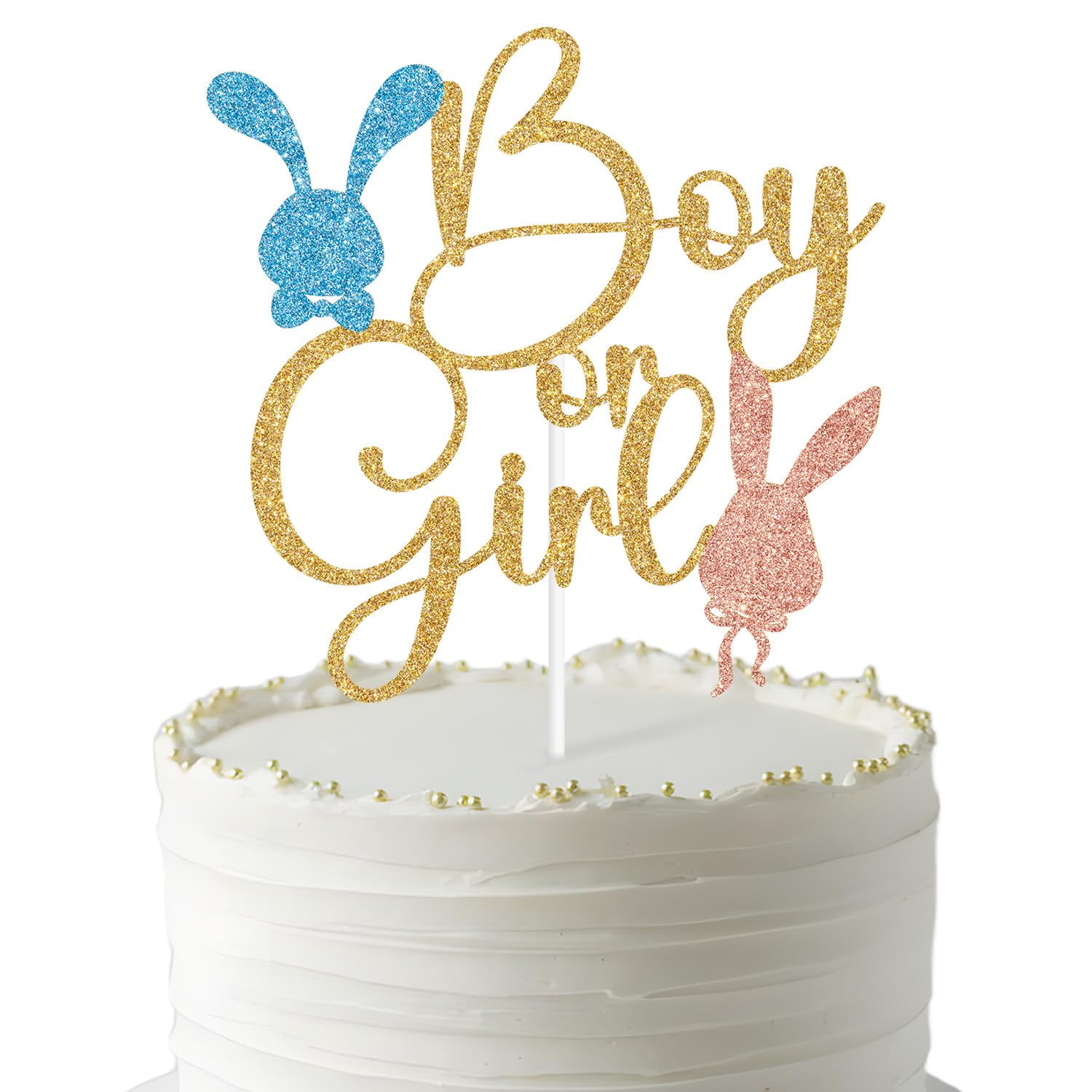 Boy or Girl Cake Topper, A FSH1 Little Bunny is on the Way, Rabbit ...