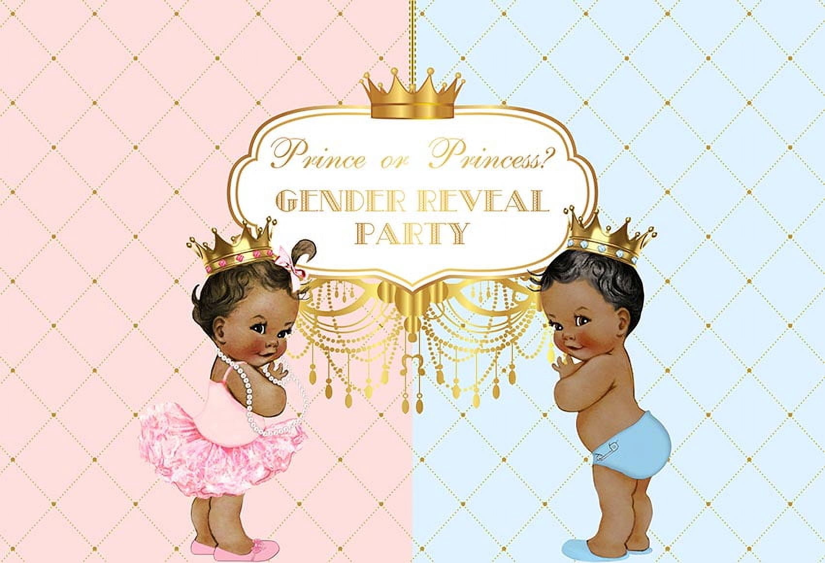 Boy or Girl Gender Reveal He or She Baby Shower Party r Banner Backdrop ...