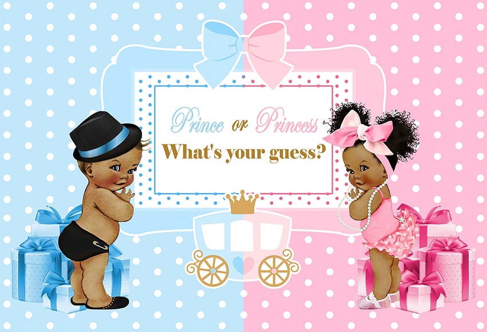 Boy or Girl Gender Reveal He or She Baby Shower Party r Banner Backdrop ...