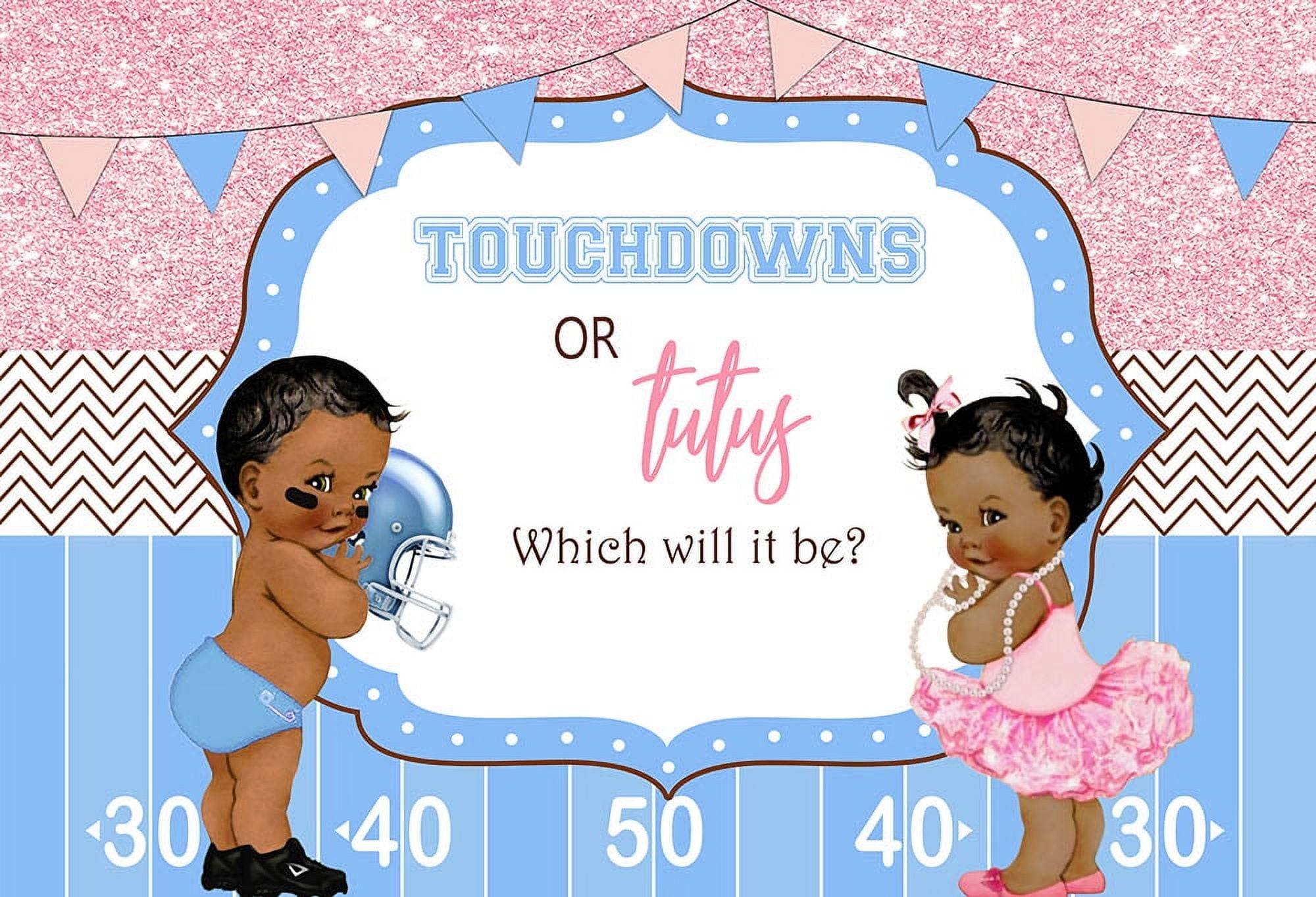 Boy or Girl Gender Reveal He or She Baby Shower Party r Banner Backdrop ...