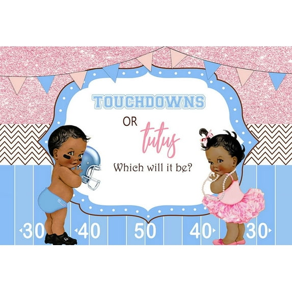 Boy or Girl Gender Reveal He or She Baby Shower Party r Banner Backdrop ...