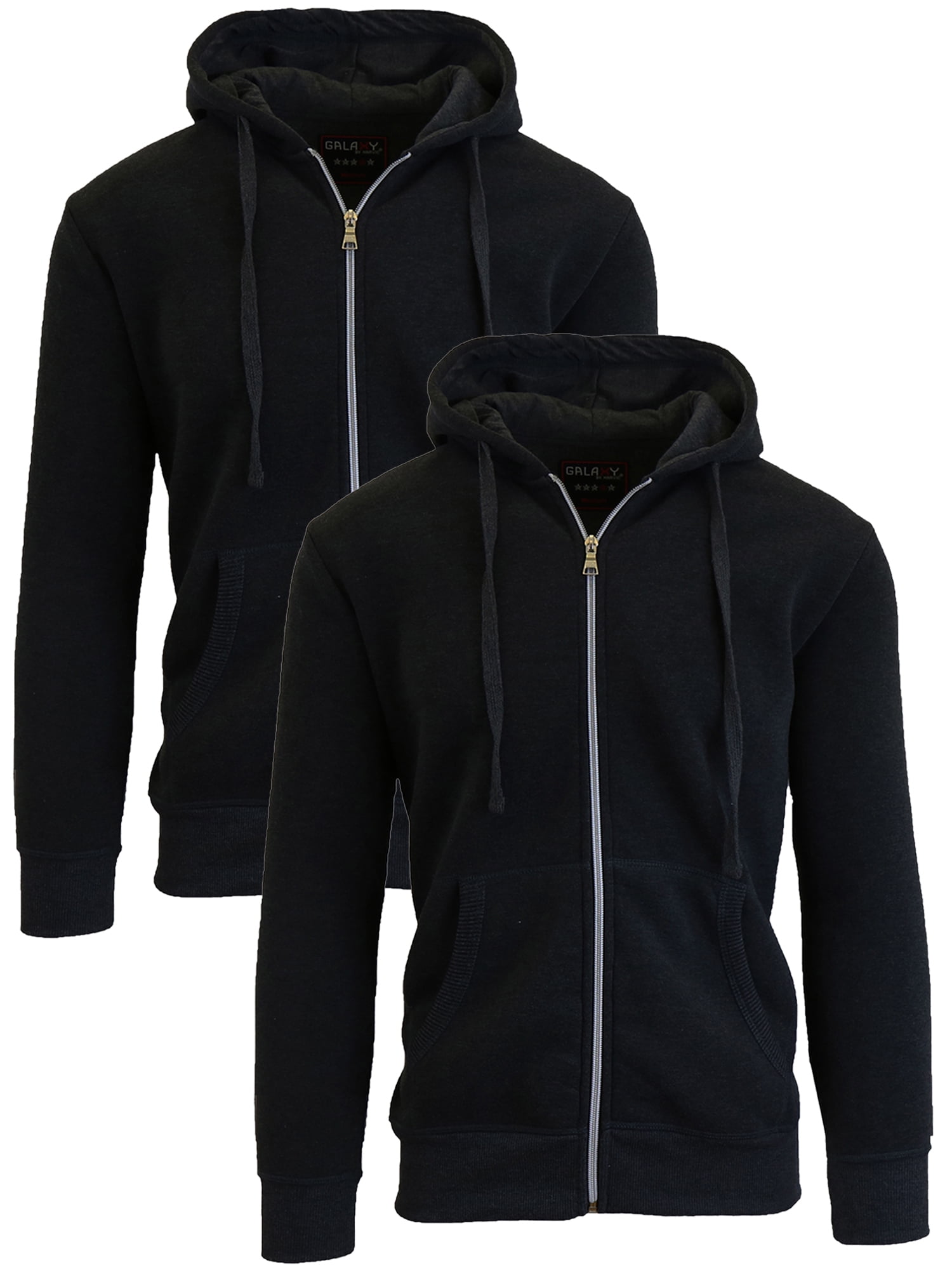 Boy's 2-Pack Fleece-Lined Zip-Up Hoodie - Walmart.com