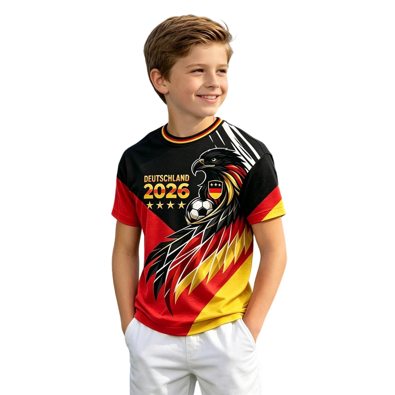 Boy's 2026 Fan Soccer Children's Fashionable Casual Letter Round Neck ...