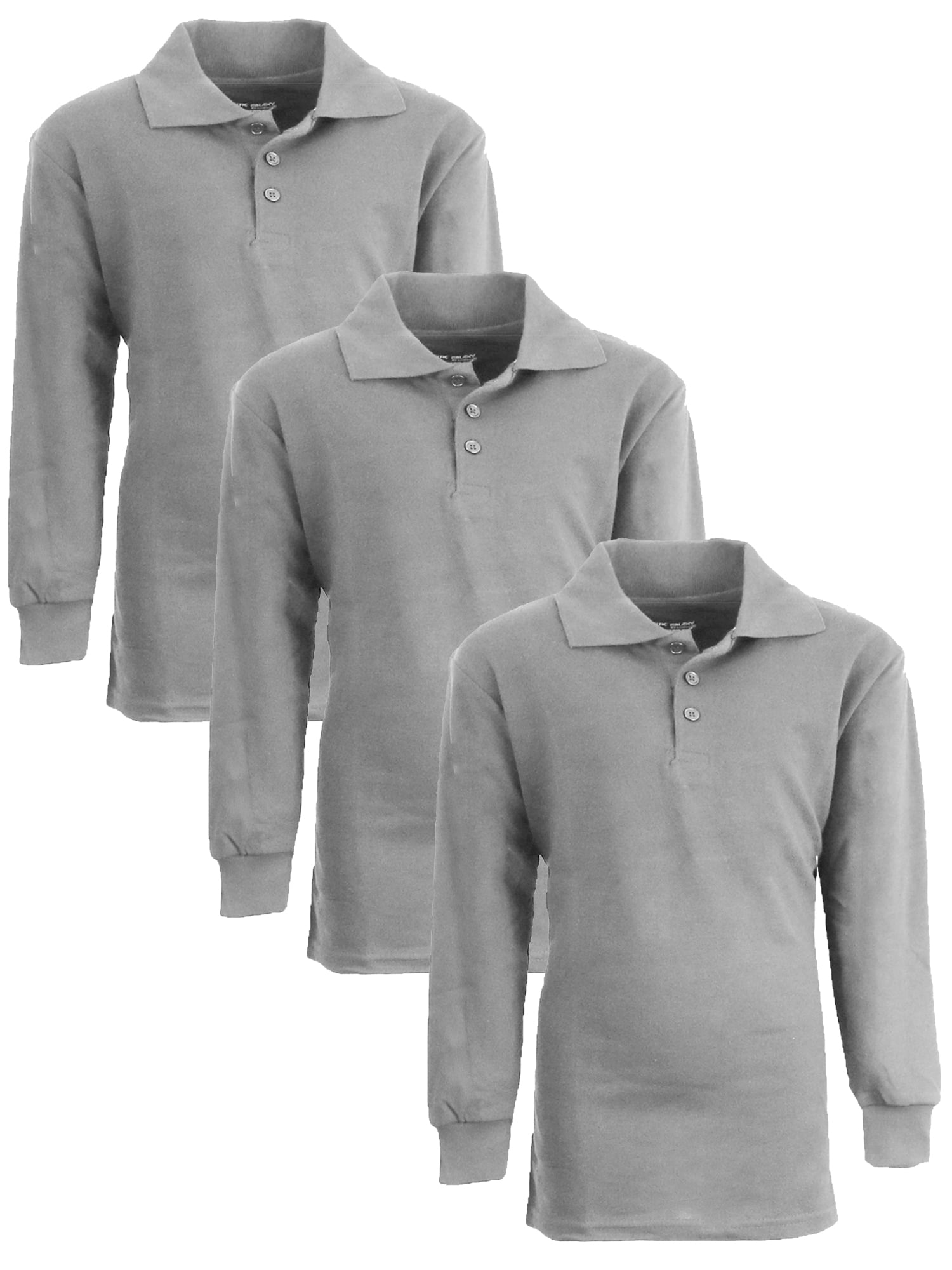Boy's 3-Pack Uniform Long Sleeve Polo Shirts - Walmart.com