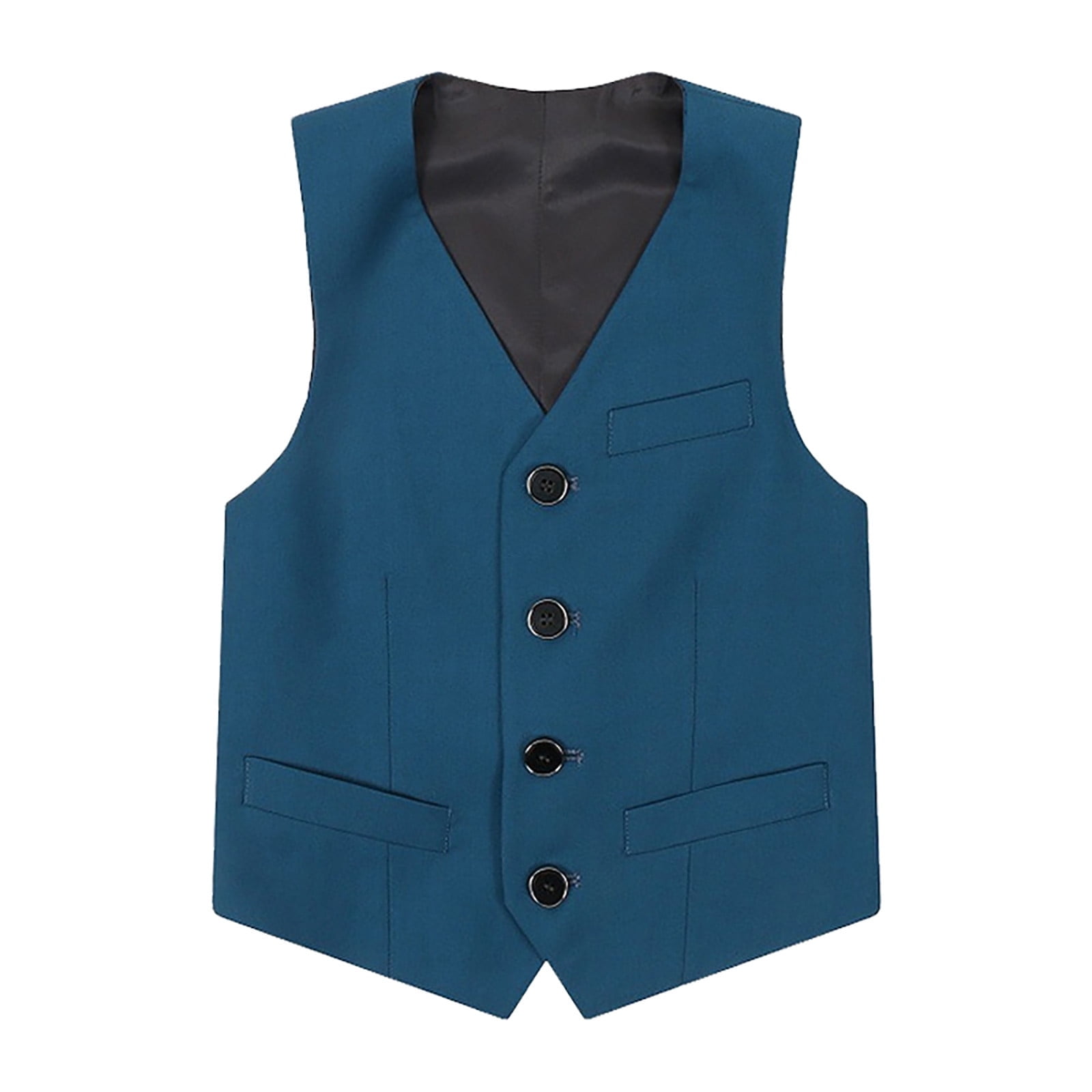 QWIED Boy's 4 Button formal Suit Solid Color Vest Wedding Flower Child ...