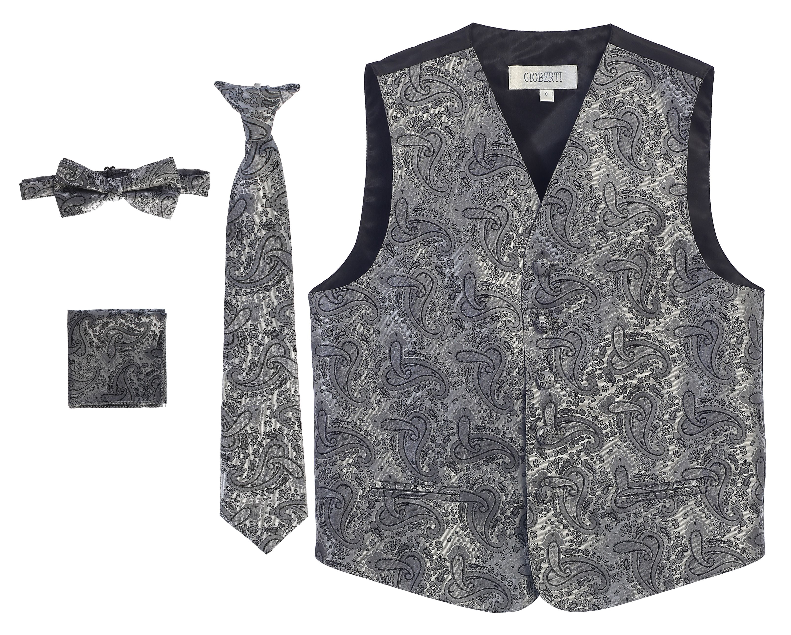 Boy's 4 Piece Formal Paisley Vest Set - Walmart.com