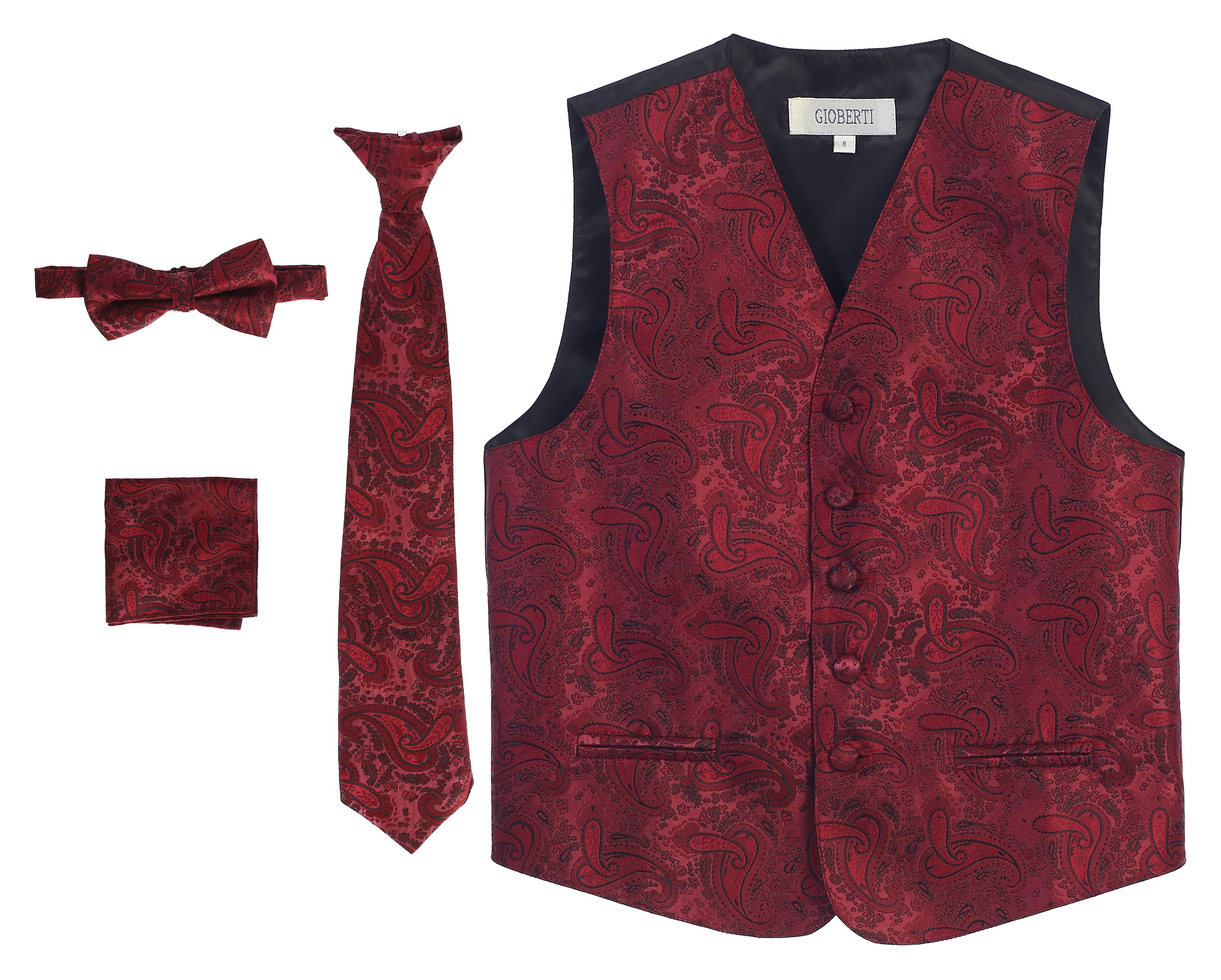 Boy's 4 Piece Formal Paisley Vest Set - Walmart.com
