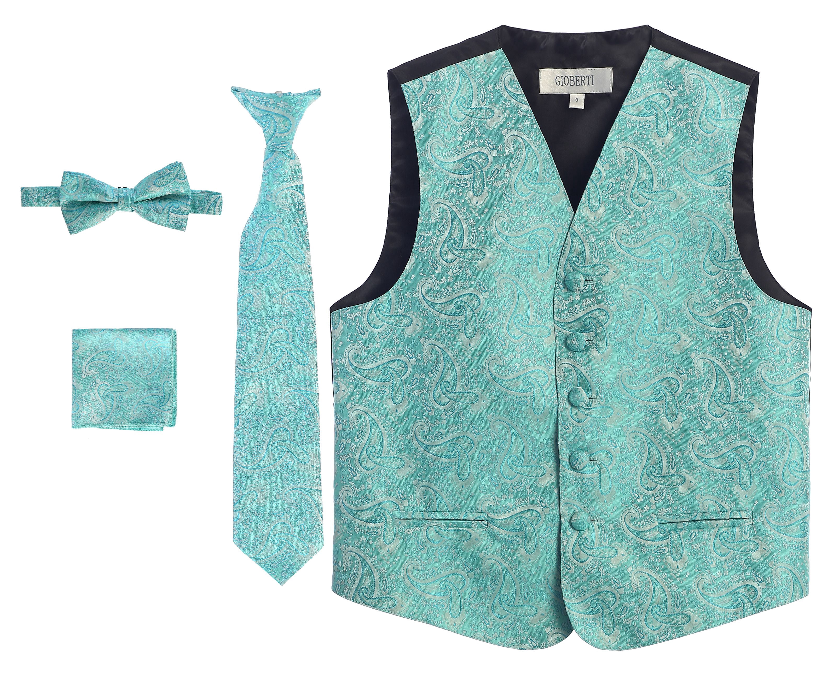 Boy's 4 Piece Formal Paisley Vest Set - Walmart.com