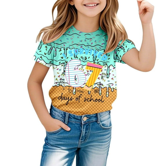 Boy's 67 Graphic Tees Shirts Cute Cartoon Print Short Sleeve Round Neck ...