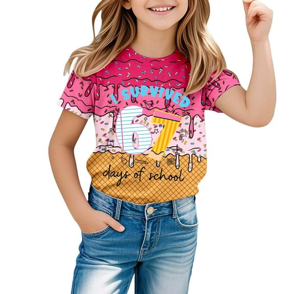 Boy's 67 Graphic Tees Shirts Cute Cartoon Print Short Sleeve Round Neck ...