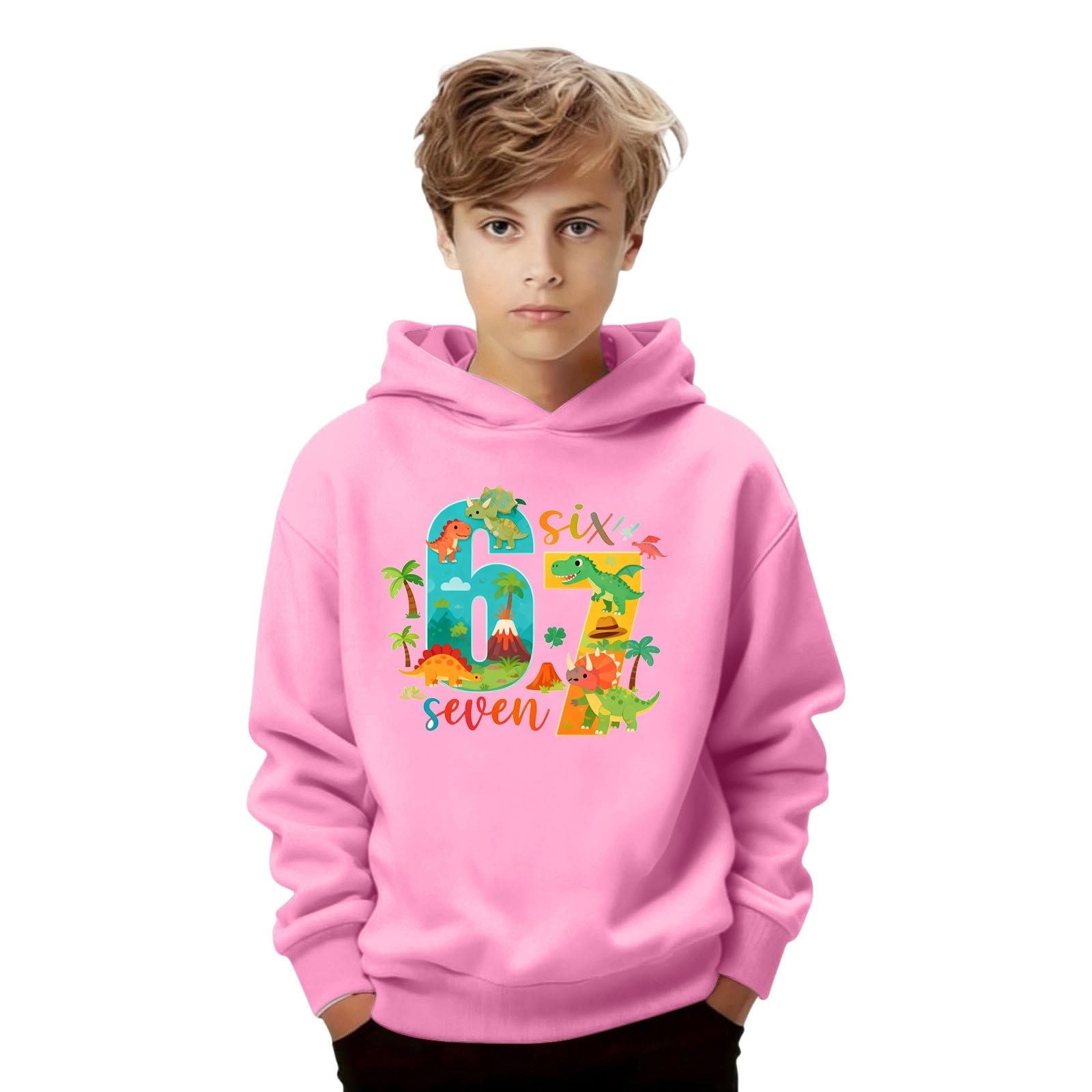 Boy's 67 Meme Hoodie Loose Preppy Ultra-Soft 6 7 Hooded Sweatshirts ...