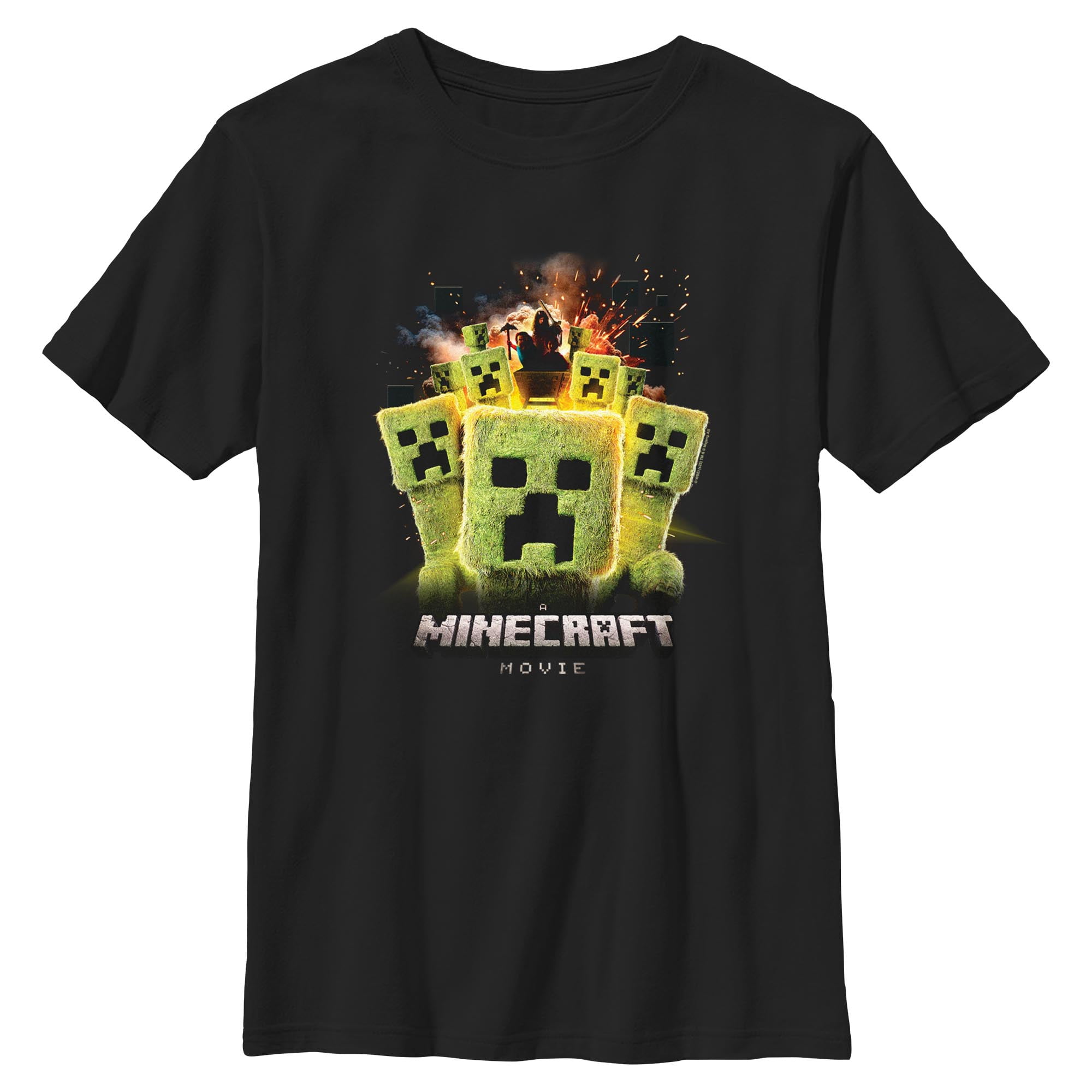 Boy's A Minecraft Movie Creepers Scene Graphic T-Shirt - Walmart.com