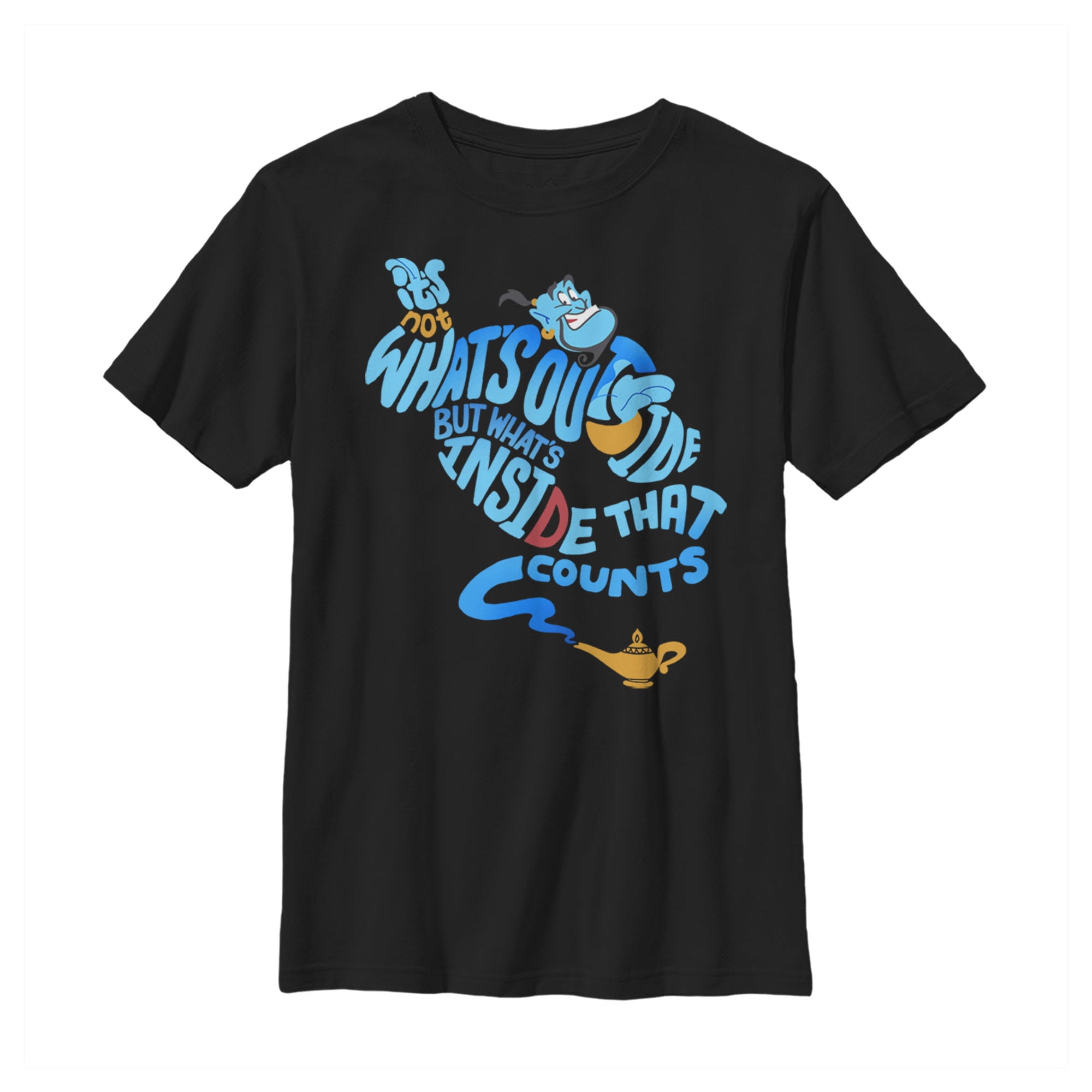 Boy's Aladdin Genie Inside Counts Graphic Tee Black Large - Walmart.com