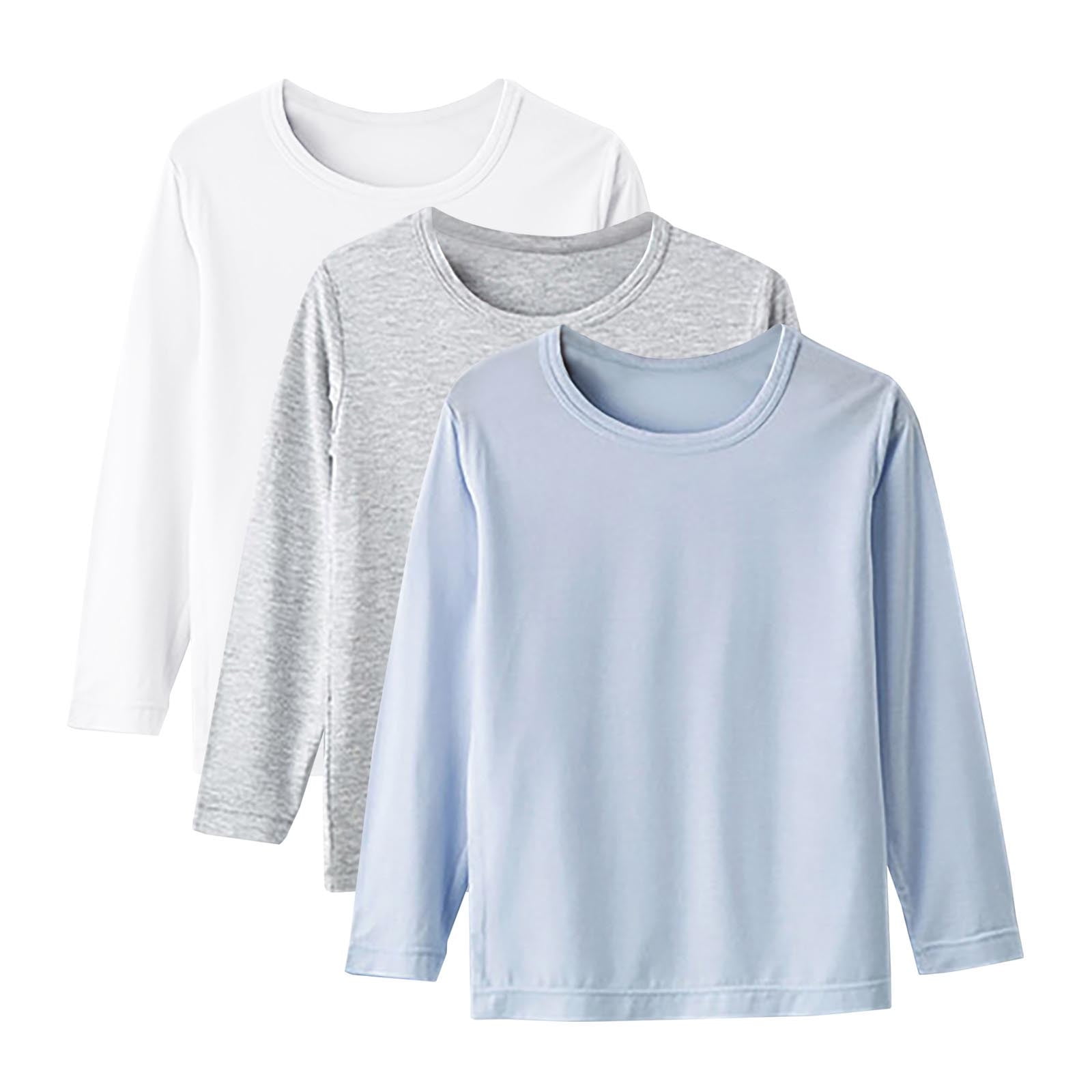 Boy's And Girl's Spring And Fall Thin Base Shirt Solid Color Long ...