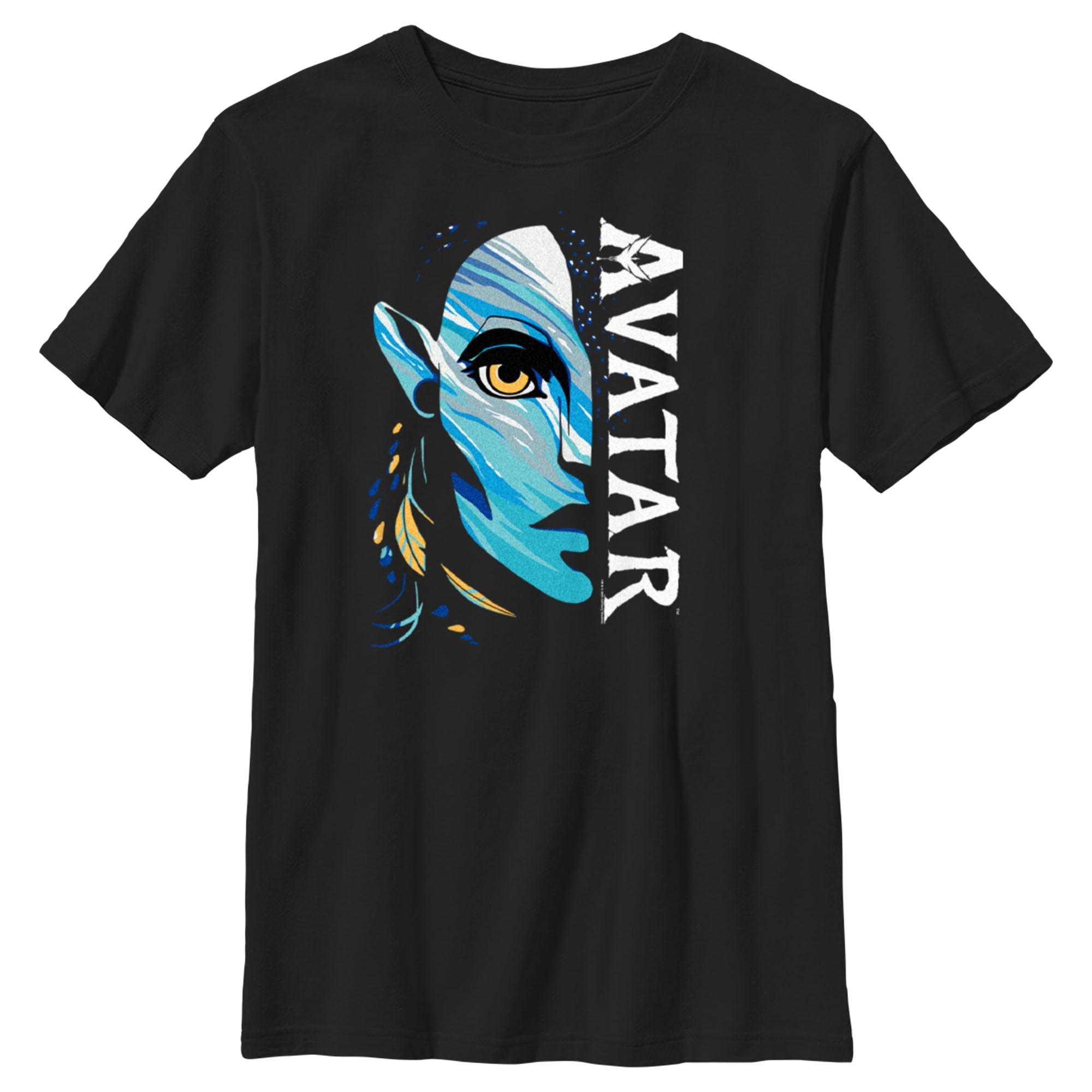 Boy's Avatar: The Way of Water Neytiri Half Face Logo Graphic Tee Black ...