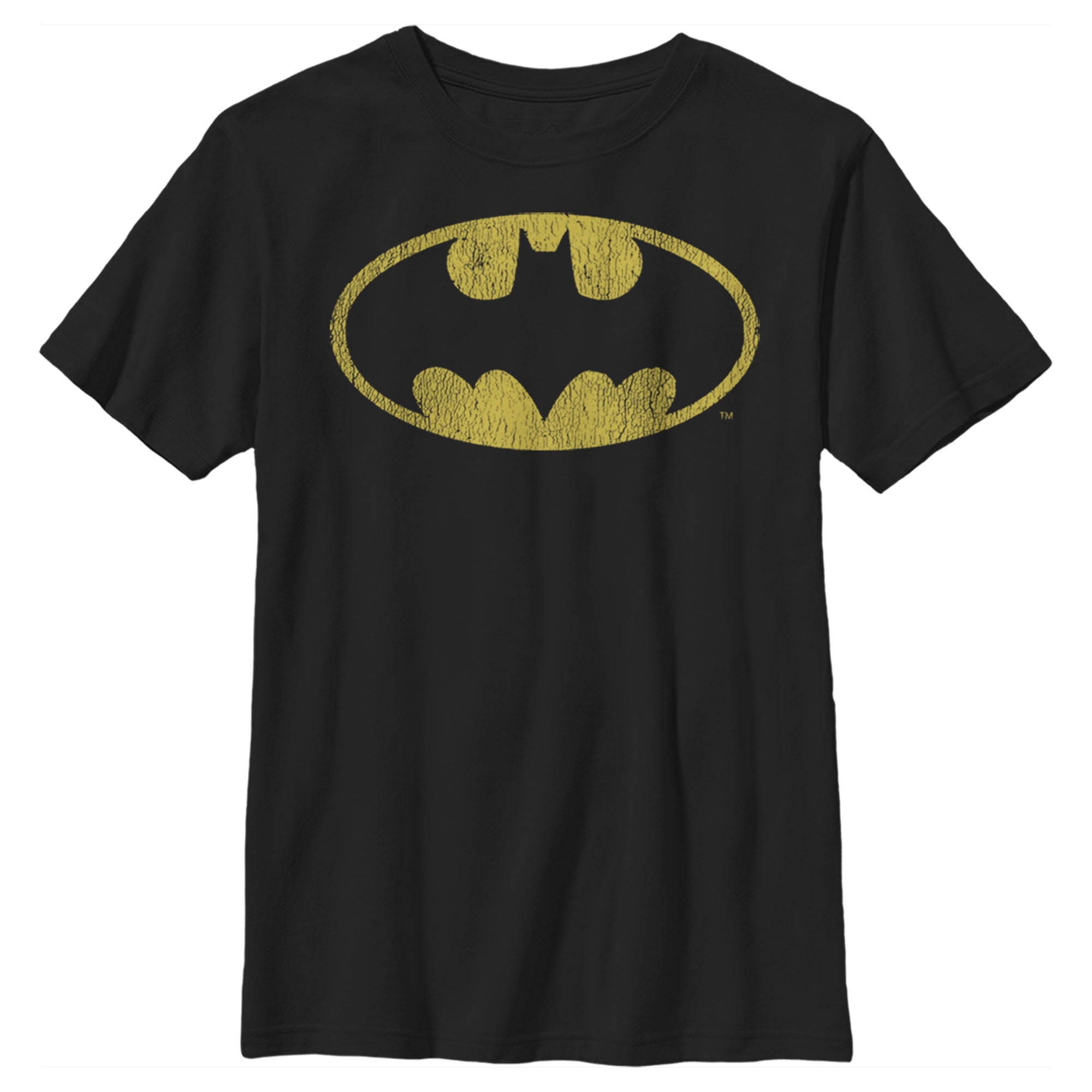Boy's Batman Logo Retro Caped Crusader Graphic Tee Black Small ...