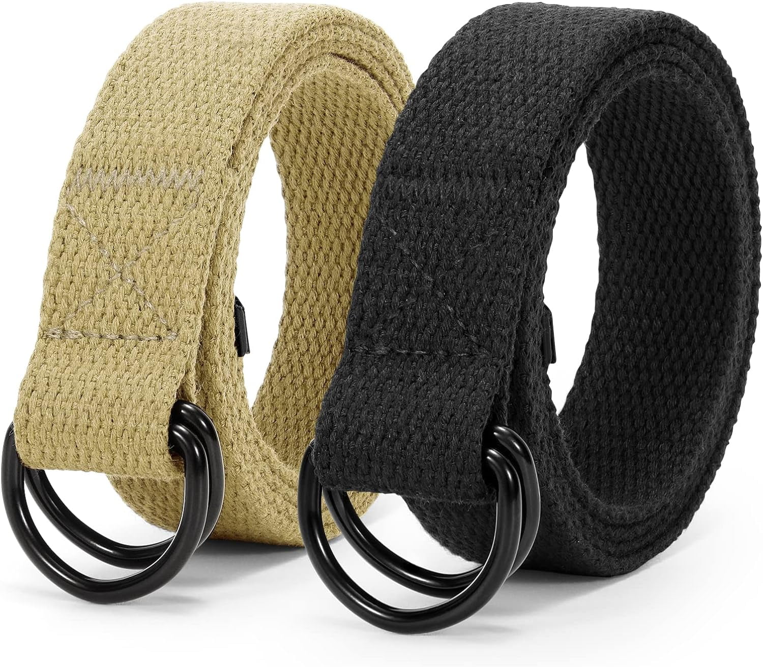 Boy's Belt Kids Canvas Web Belt Football Belt with Double D-ring Buckle ...