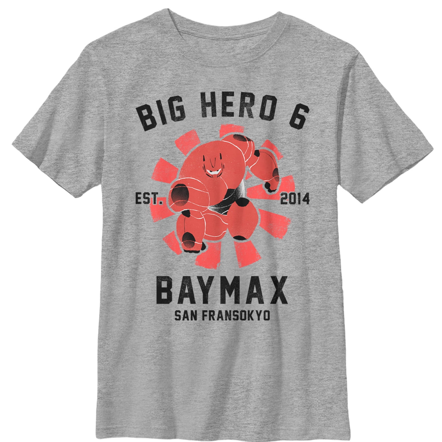 Boy's Big Hero 6 Baymax Portrait Graphic Tee Athletic Heather Large ...