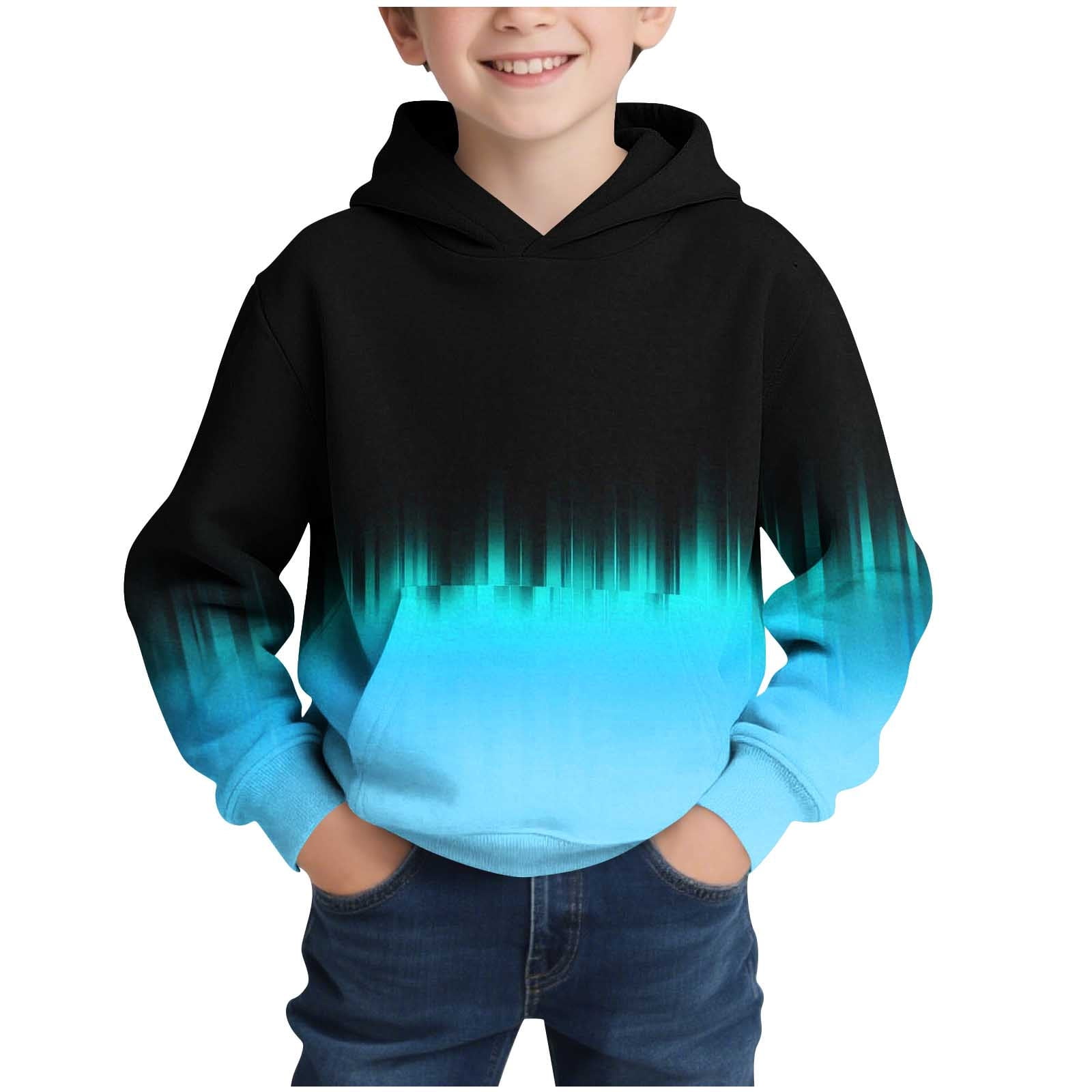 Boy's Block Color Long Sleeve Casual Sweatshirts with Hoodies Comfy ...