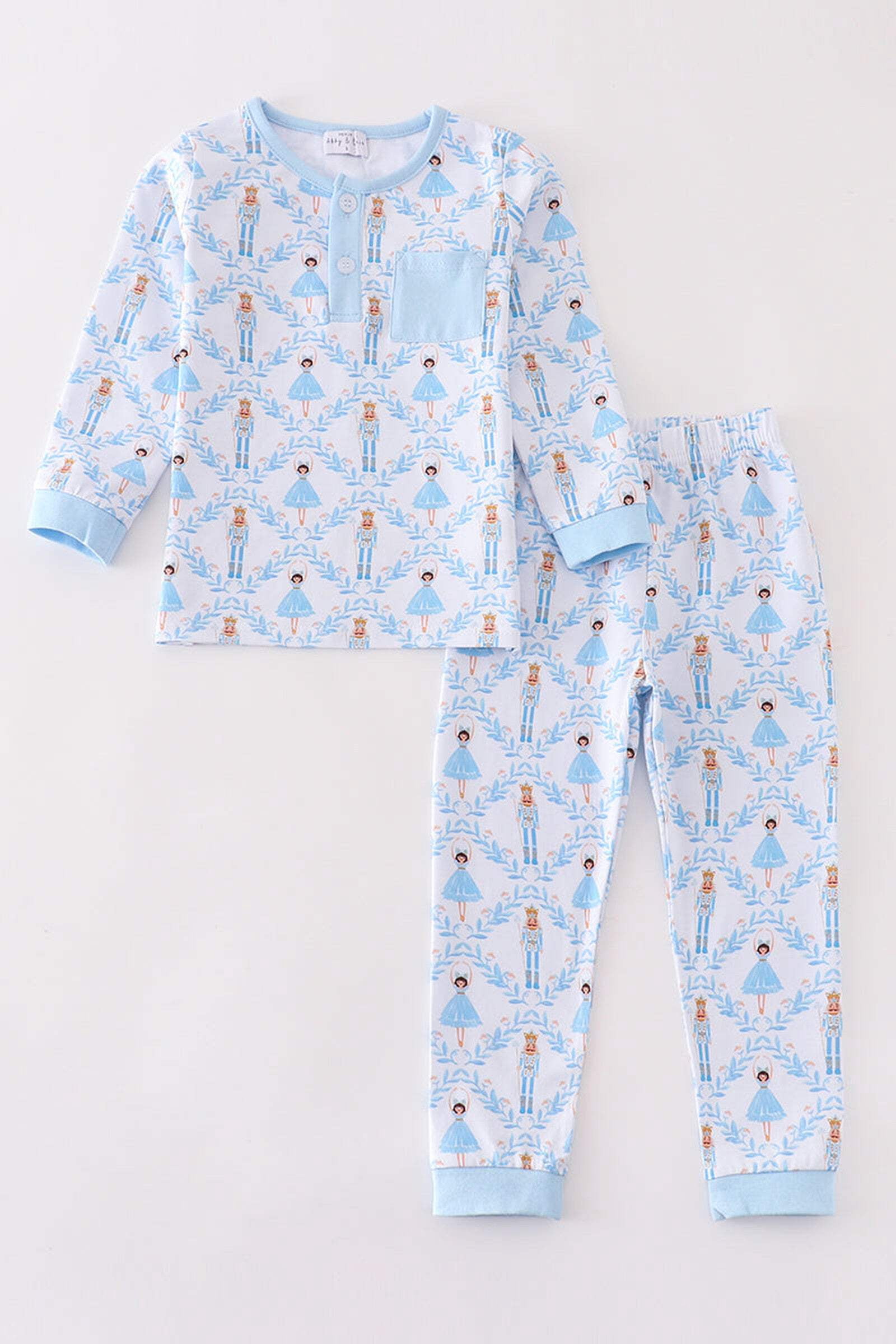 Boy's Blue Nutcracker Long-Sleeve Pajama Set | Abby & Evie - Walmart.com