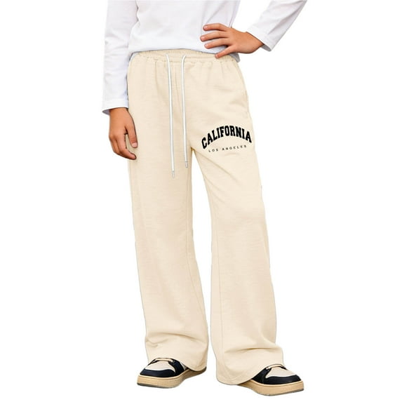 Boy's California Printed Sweatpants Drawstring Elastic Waisted Athletic ...