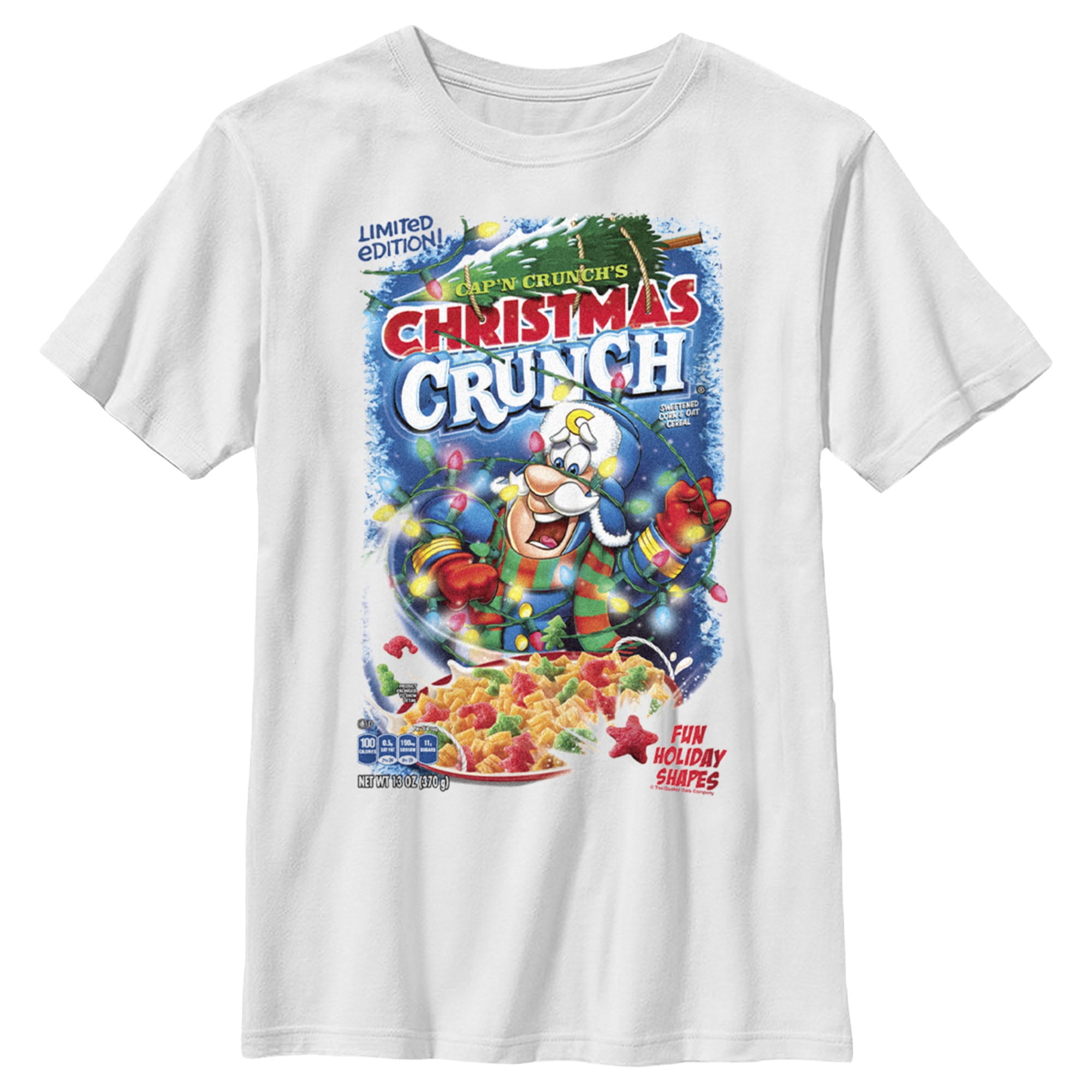 Boy's Cap'n Crunch Christmas Crunch Packaging Graphic Tee White X Large ...