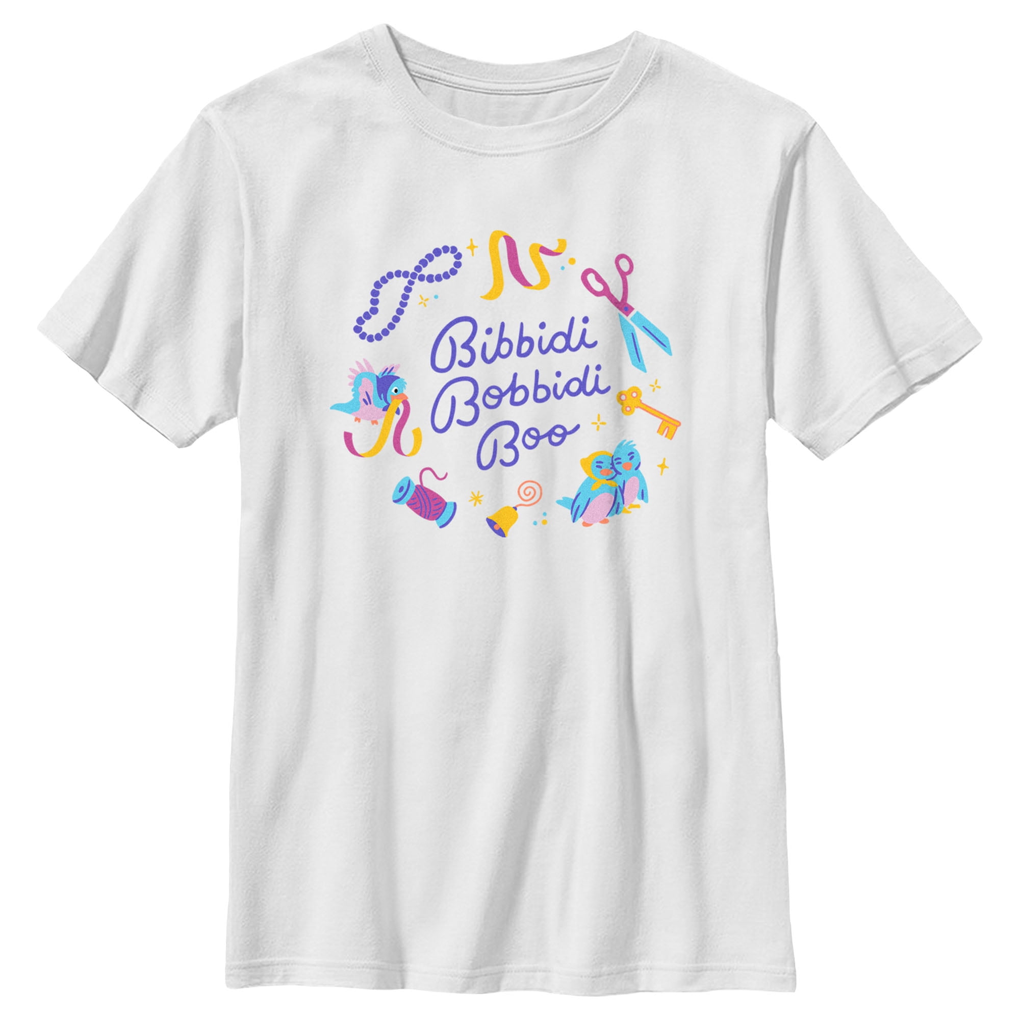 Boy's Cinderella Bibbidi Bobbidi Boo Birds Graphic Tee White Large ...