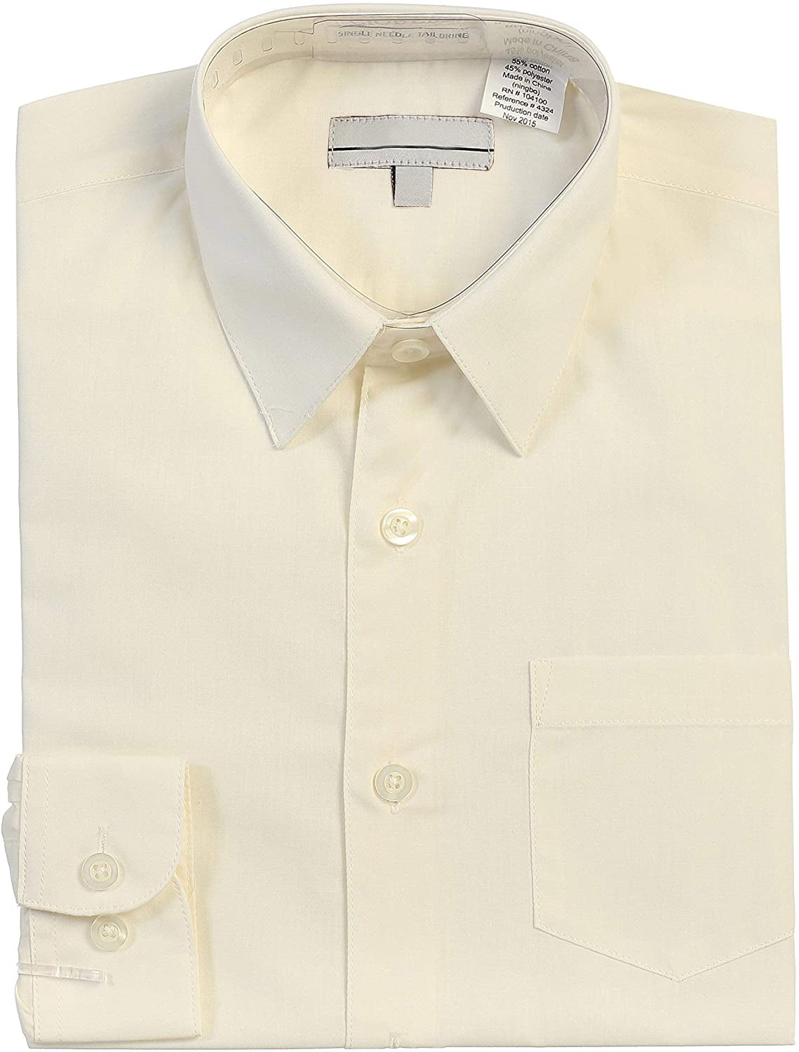 Boy's Classic Fit Long Sleeve Casual Button Down Toddler Kids Dress ...