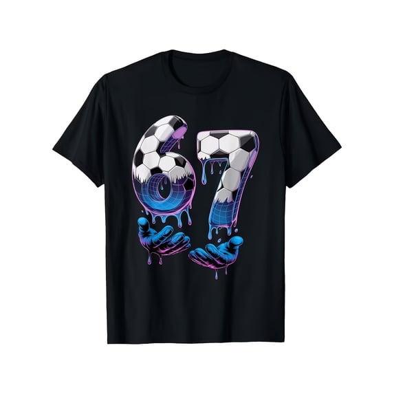 Boy's Cool Dripping Soccer Number 67 T-Shirt - Walmart.com