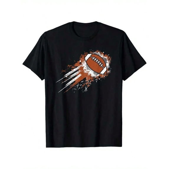 Boy's Cool Graphic Splatter Football Sports T-Shirt - Walmart.com