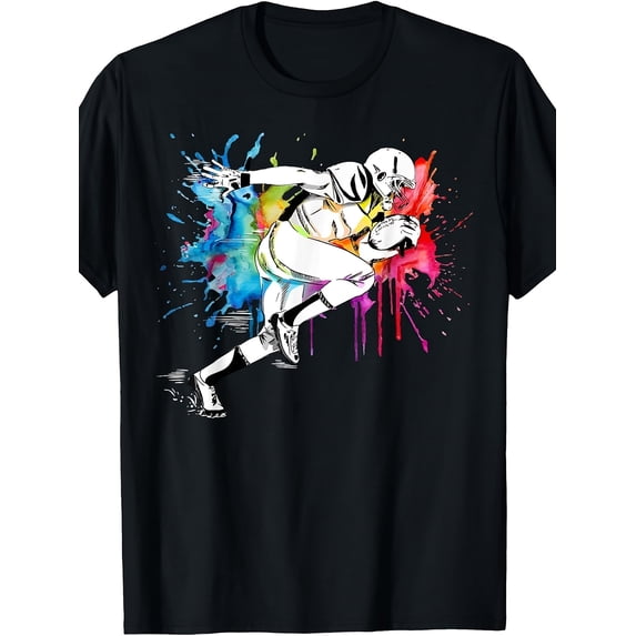 Boy's Cool Watercolor Football Player Graphic T-Shirt - Walmart.com