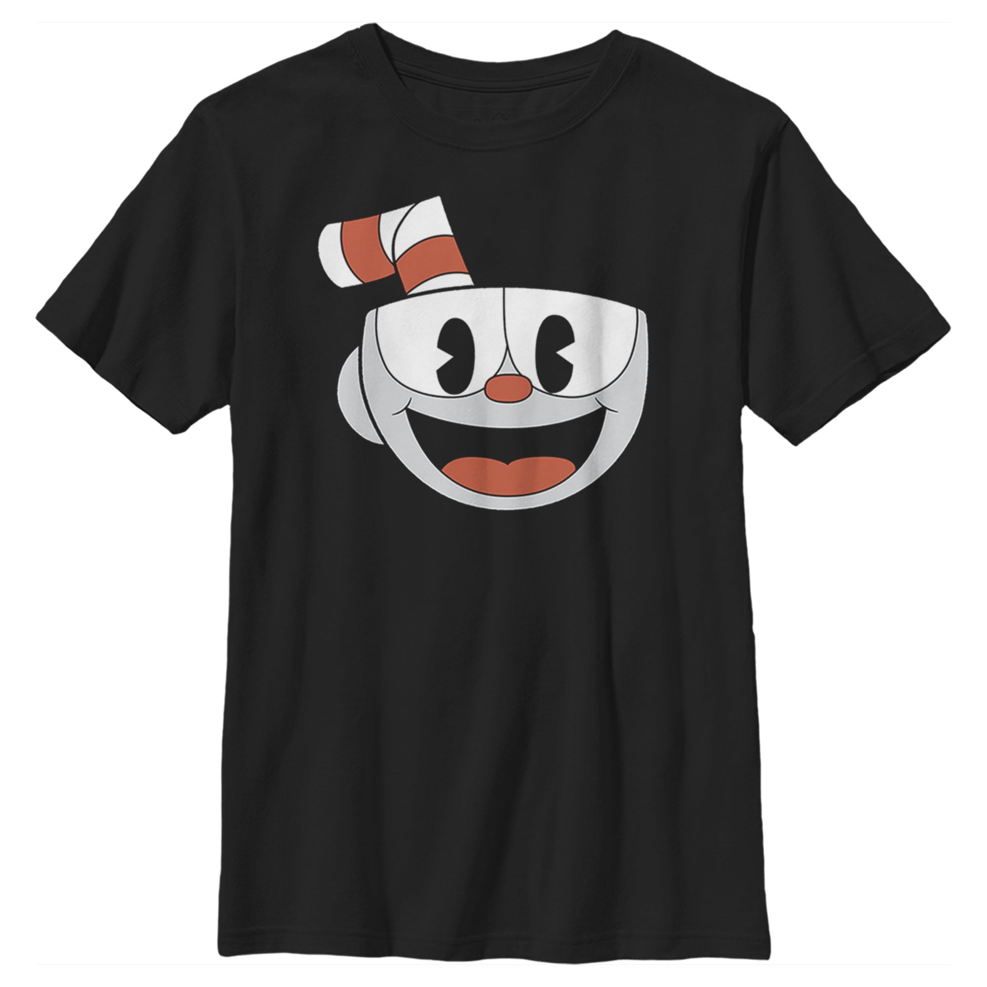 Boy's Cuphead Smile Portrait Graphic Tee Black Small - Walmart.com