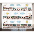 Ambesonne Cartoon Curtains 2 Panel Set, Train Tracklines, 108" x 108 ...