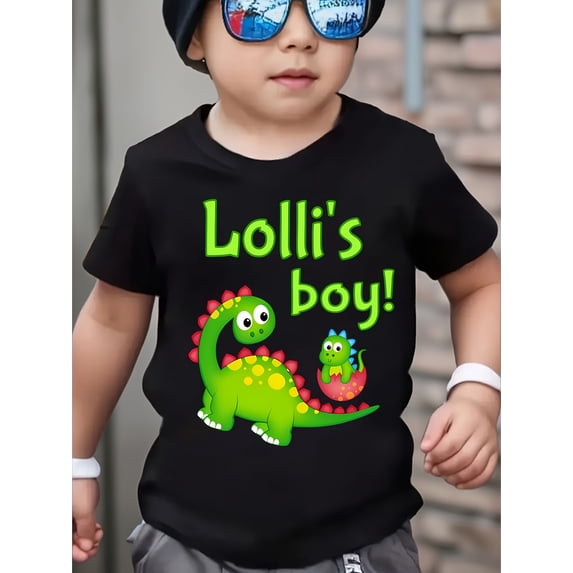 Boy's Cute Cartoon Dinosaur Graphic T-Shirt - Walmart.com