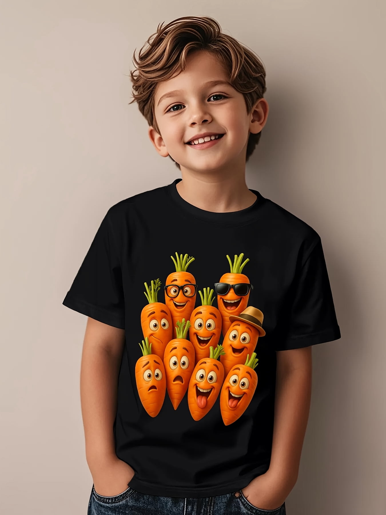 Boy's Cute Funny Cartoon Carrot Graphic T-Shirt - Walmart.com